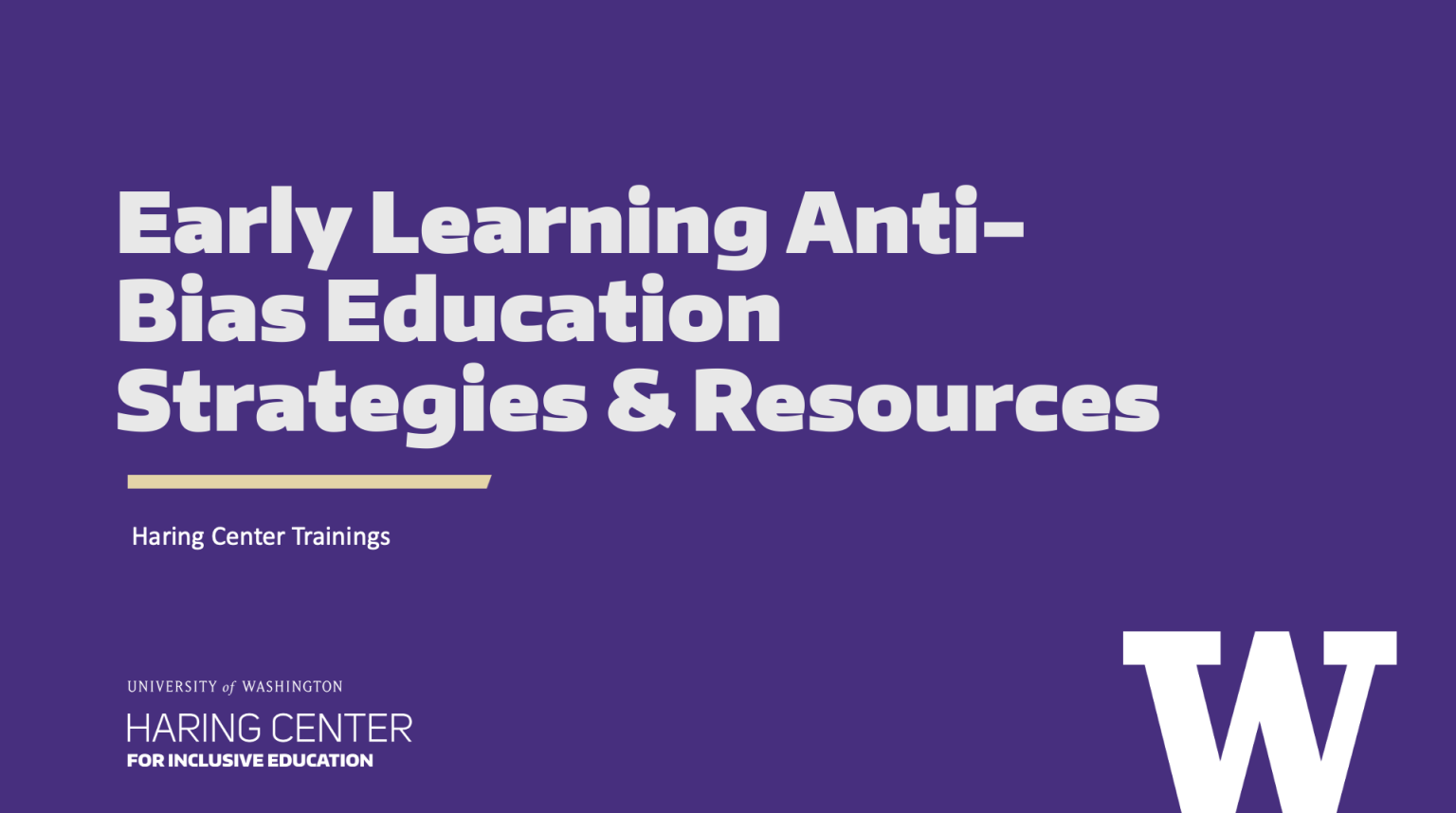 Recorded Trainings - Haring Center